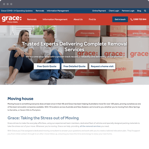 Bespoke Online Quote Tool: Grace Removals Group - 4mation